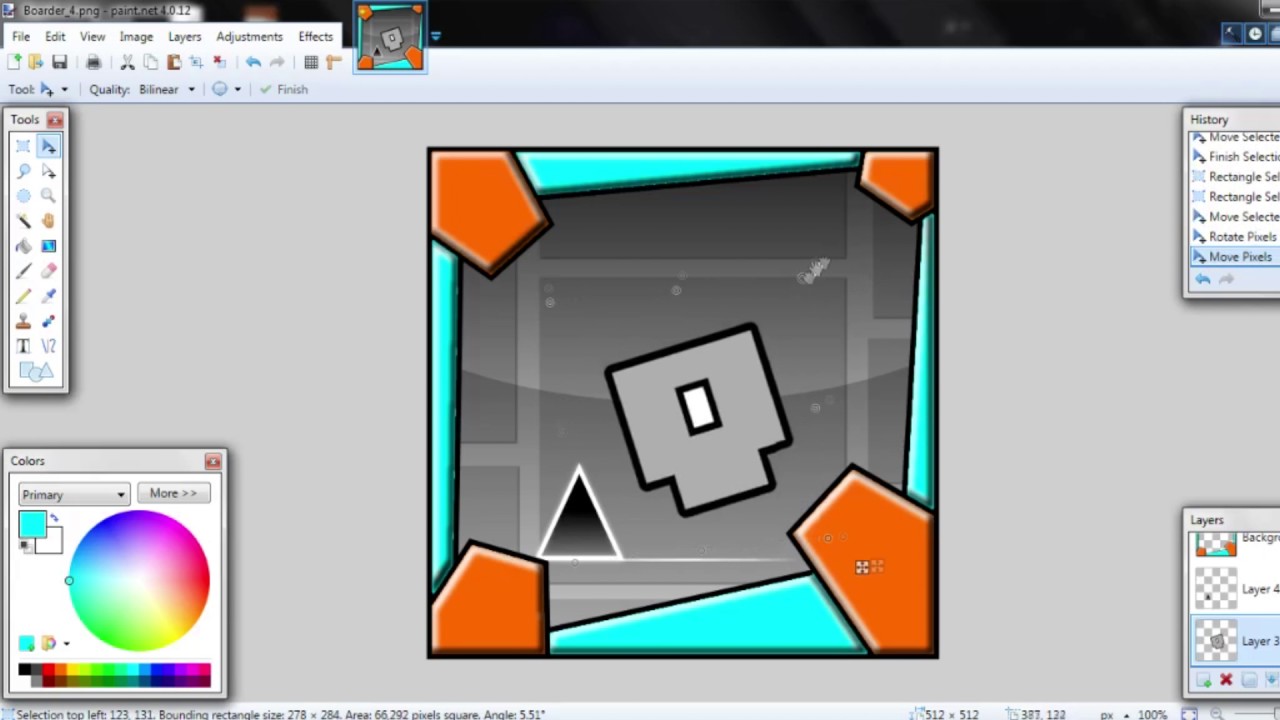 Geometry Dash Speedart || Chewy's Profile Picture || paint.net - YouTube