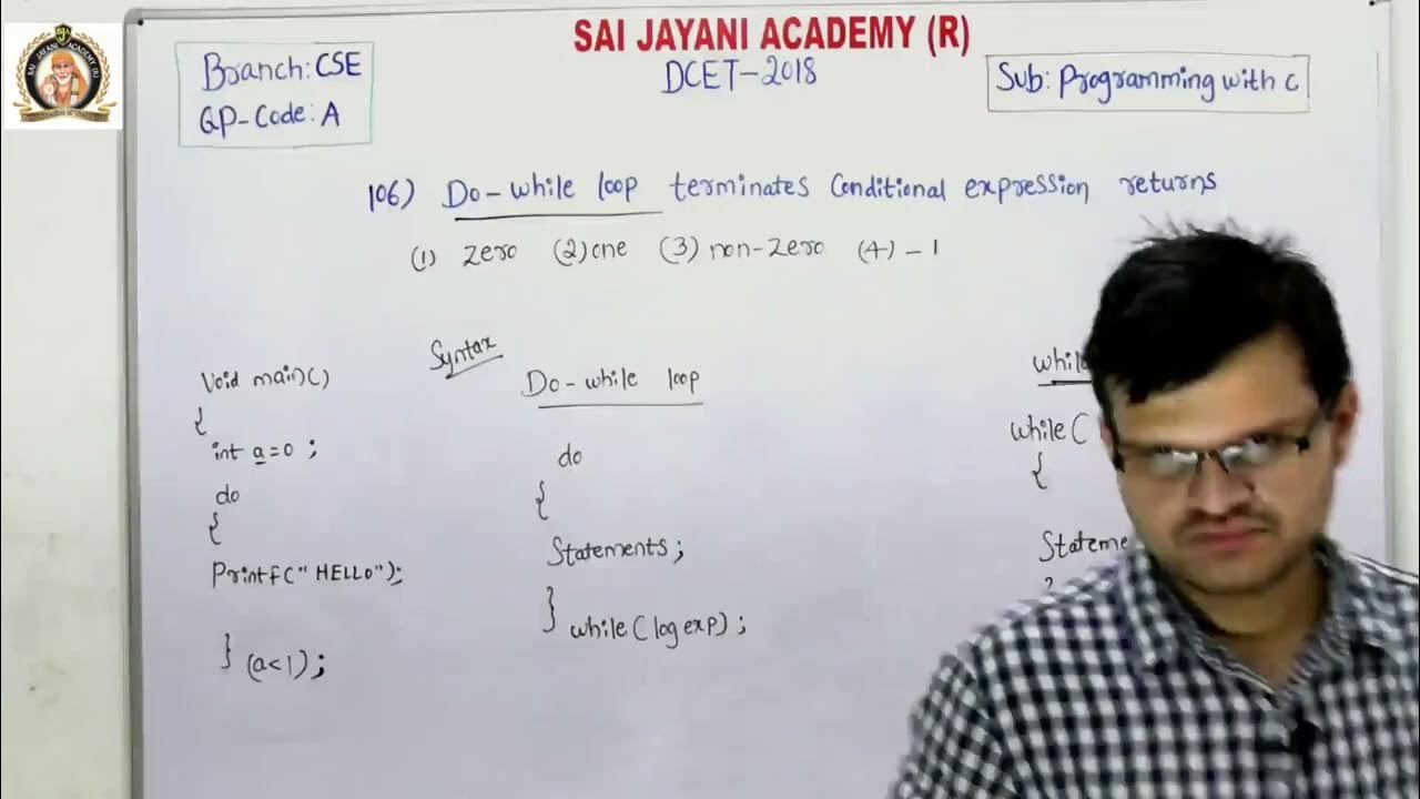 DCET 2018|CSE|MODULE II | Programming With C Part I | SAI JAYANI ACADEMY (R) - YouTube