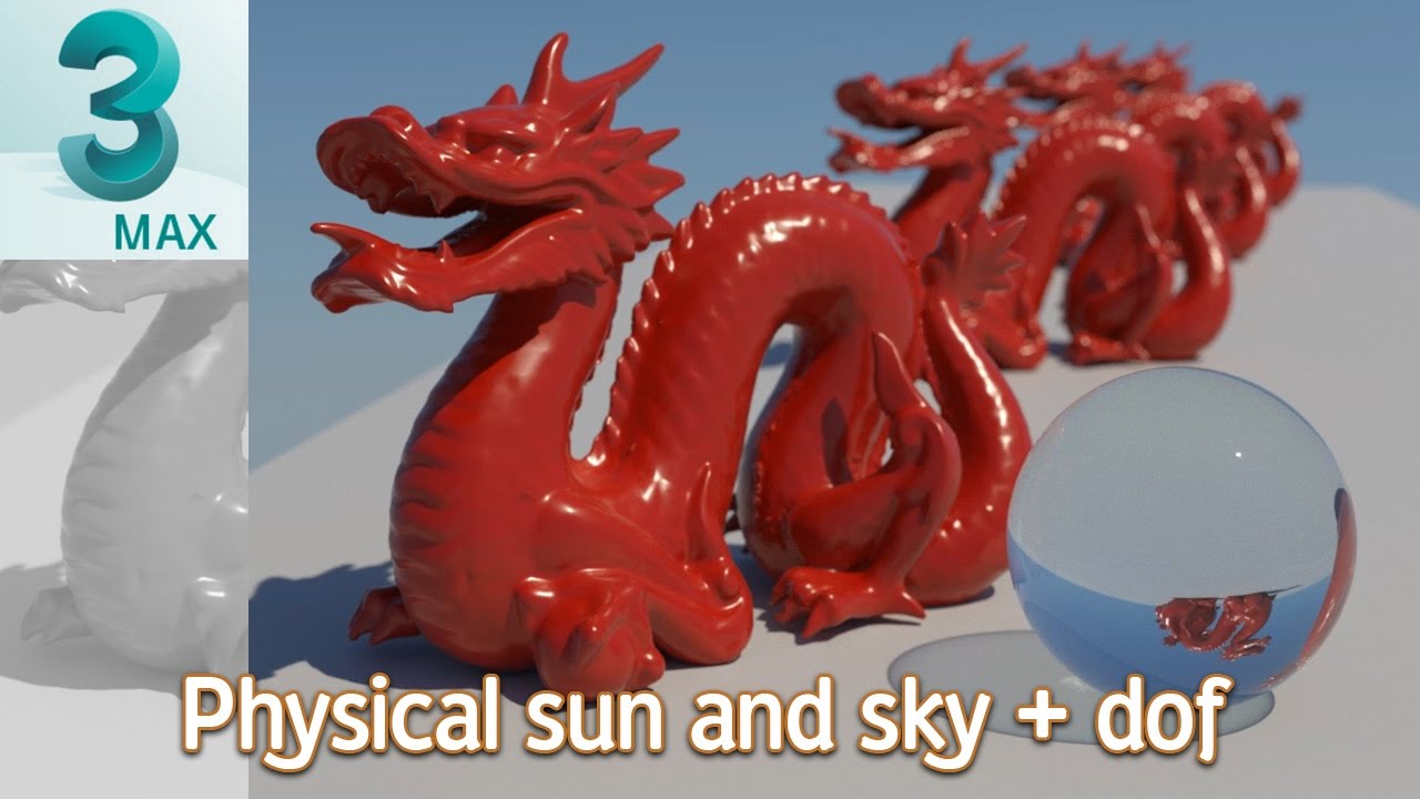 ART - Sun and Sky + DOF - 3ds max 2017 - YouTube
