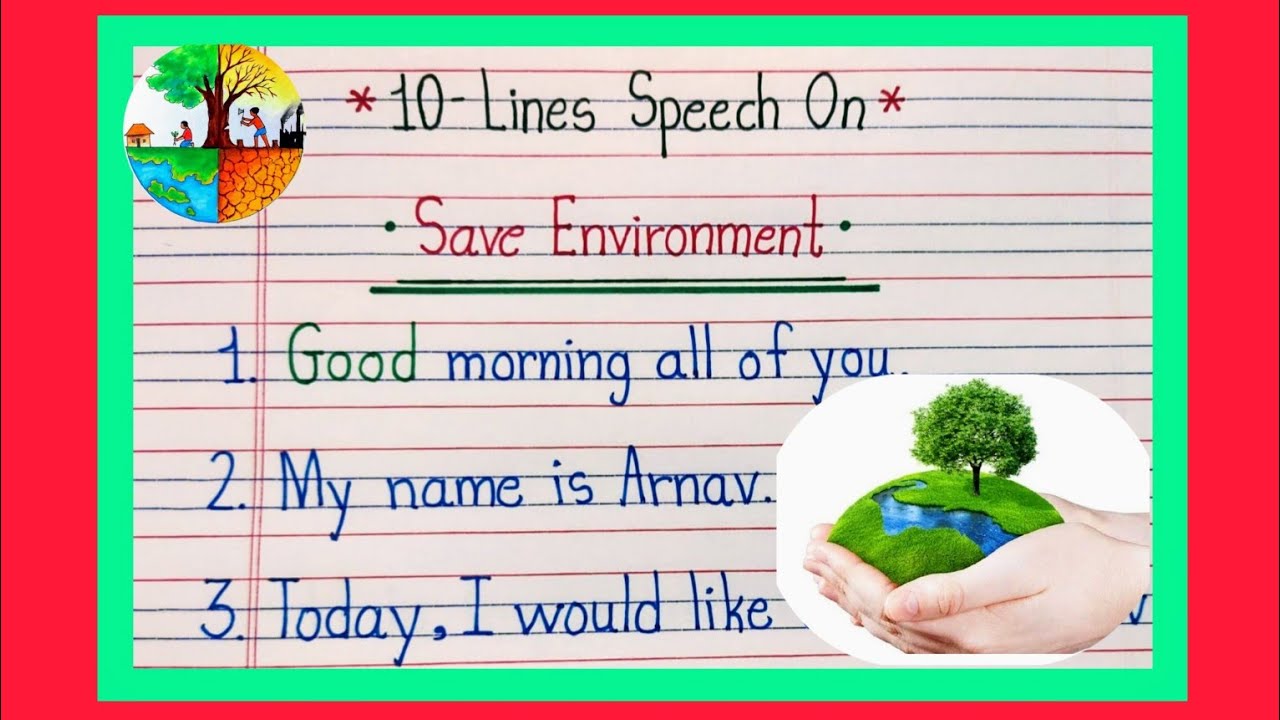 10 Lines Speech on Save Environment 2023/ World Environment Day Speech ...