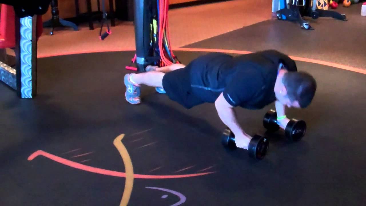 Weighted Push Up w/Single Arm Dumbell Row - YouTube