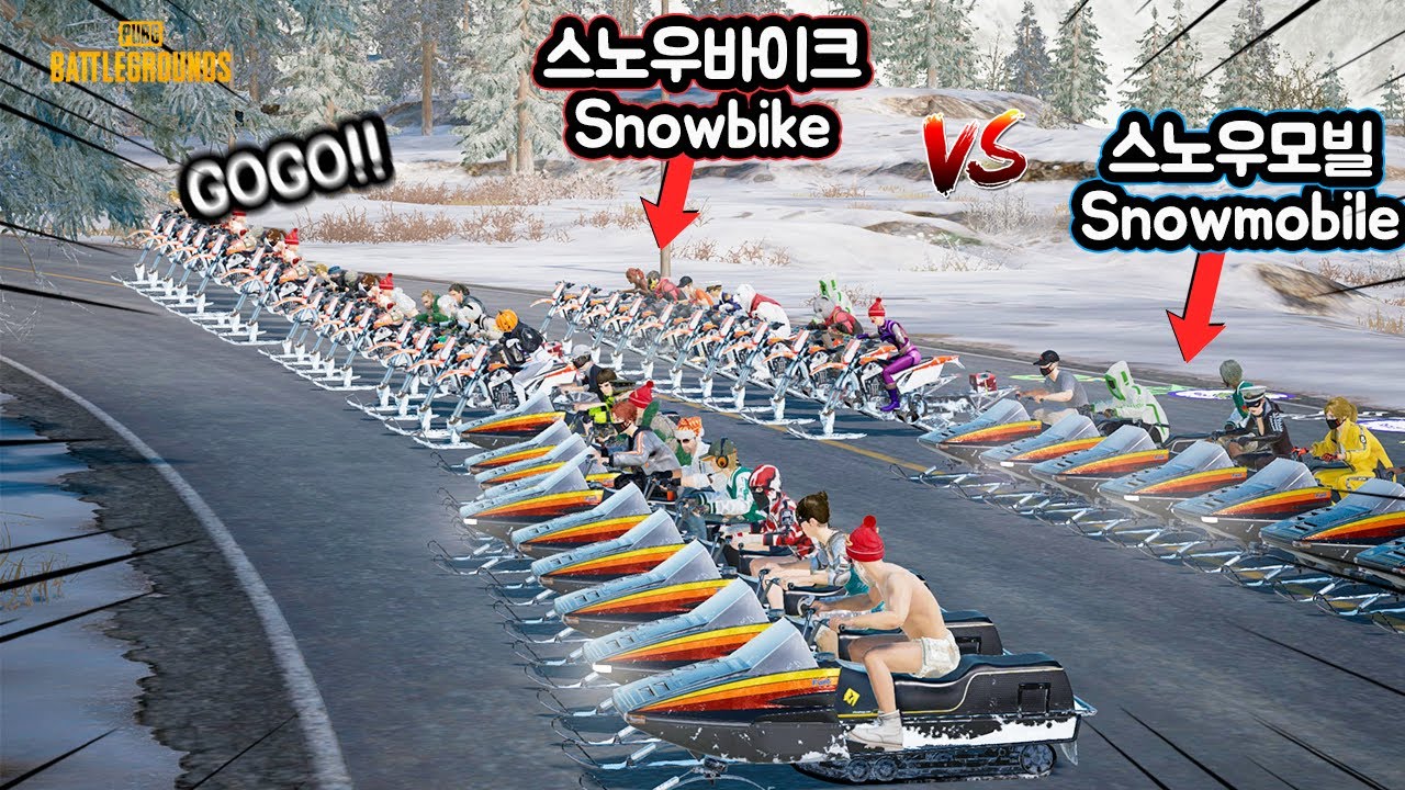 와!! 역대급 라이벌 레이싱 대결!! 비켄디 스노우바이크 vs 스노우모빌 !! Snowmobile vs Snowbike ...