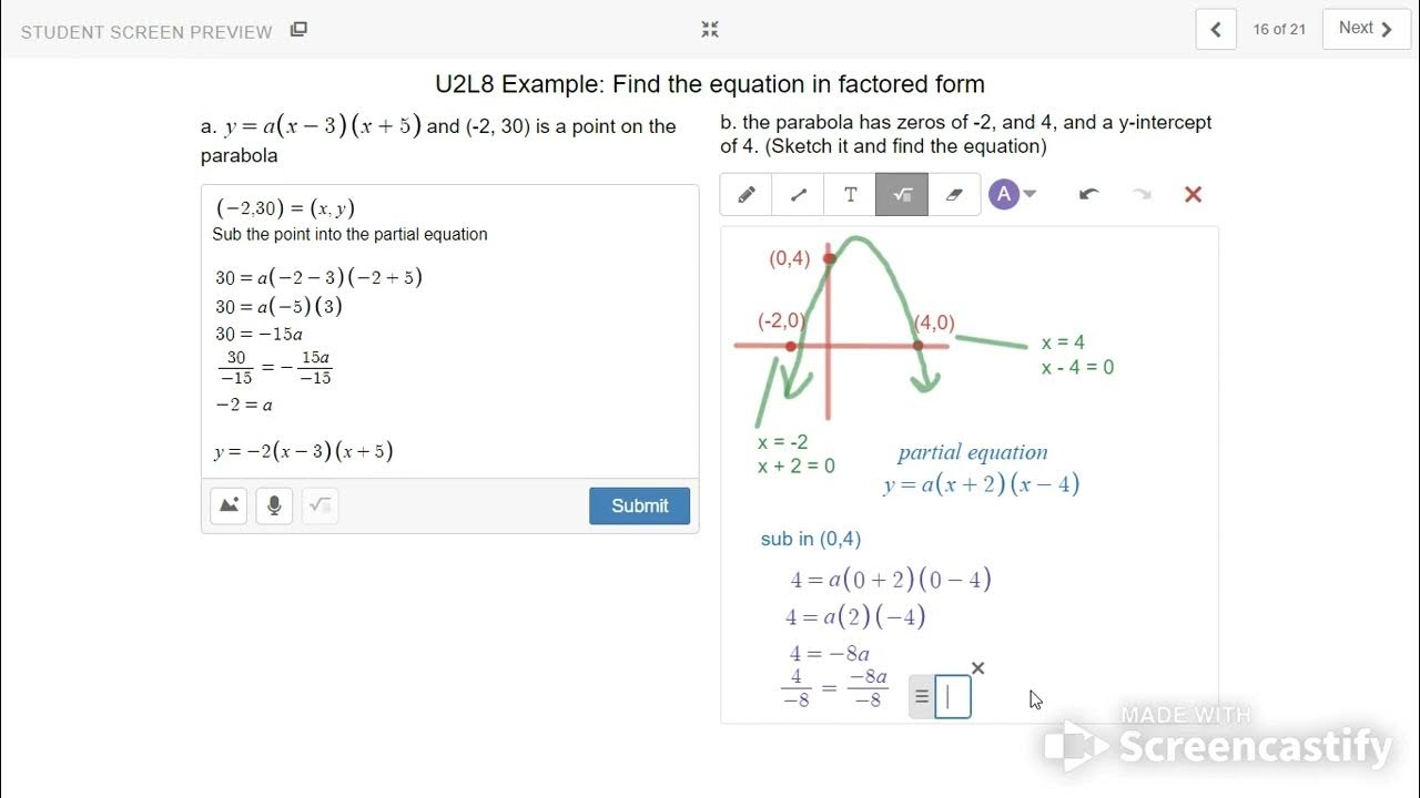 U4L8 Factored Form 2 - YouTube
