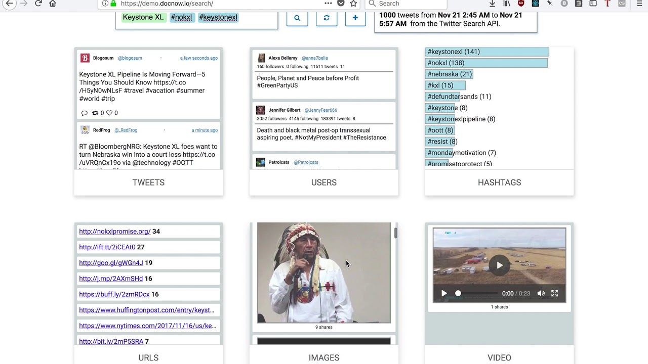 URL Extraction Demo in DocNow - YouTube