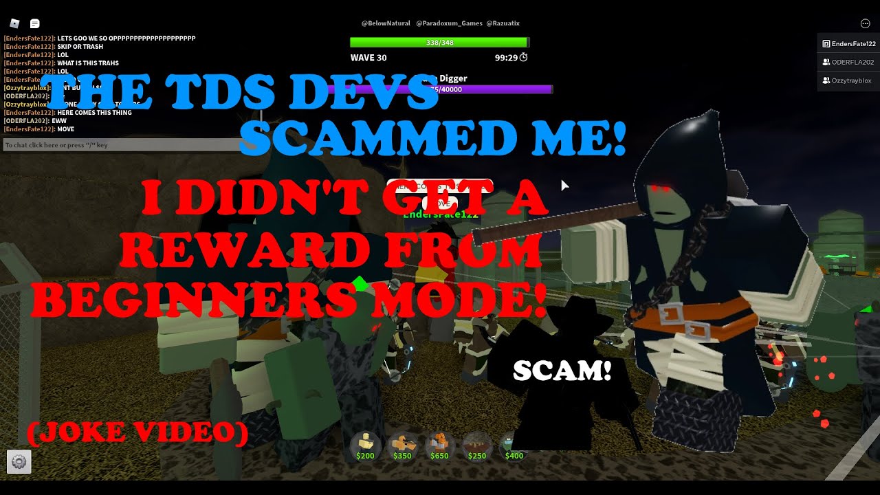 I GOT SCAMMED! | TDS ROBLOX (JOKE VIDEO) - YouTube