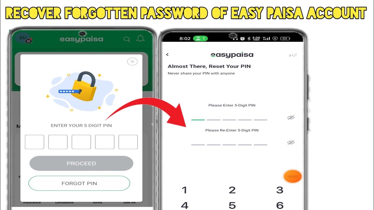 How to recover forgotten password of easy paisa account - YouTube