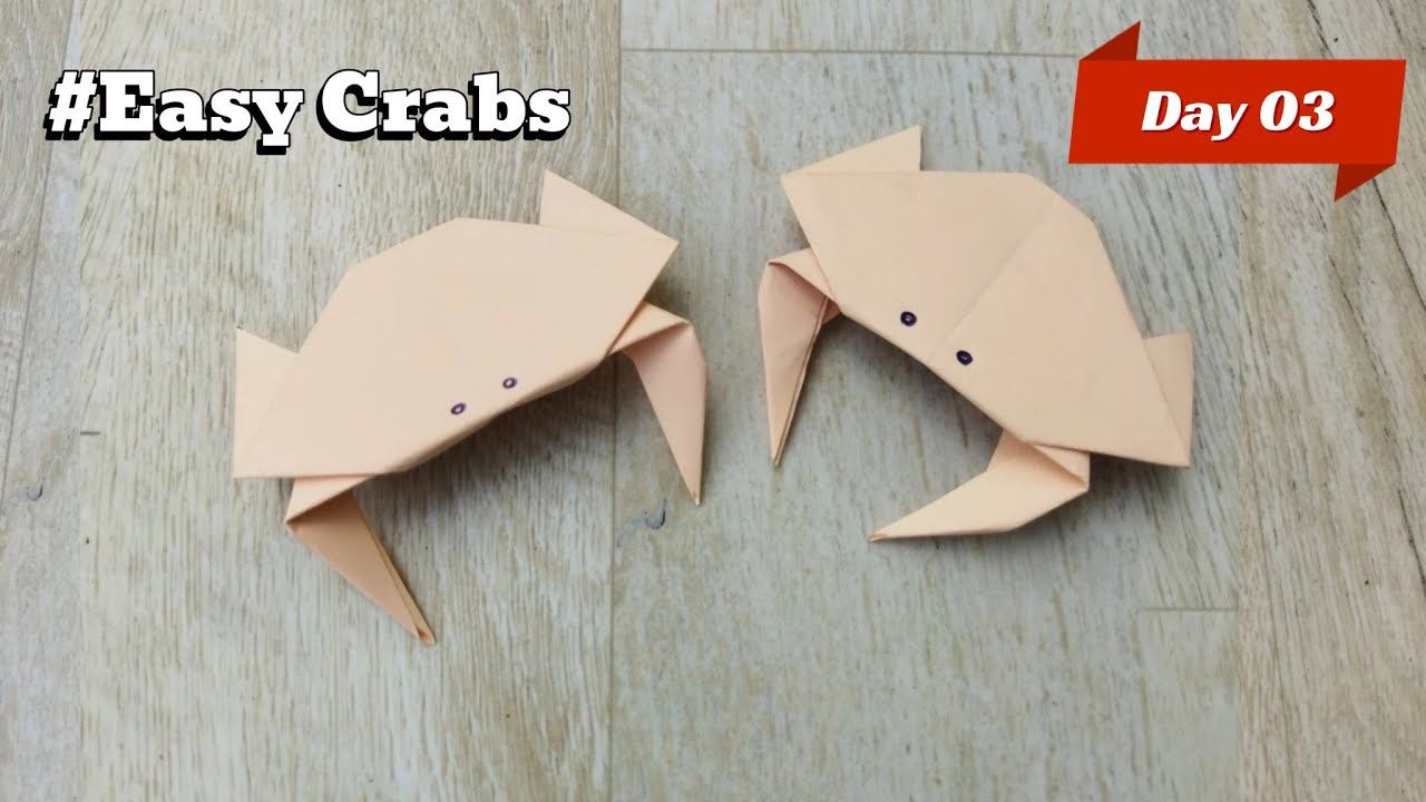 Easy Origami Crab 🦀 (Super Easy Steps) - YouTube