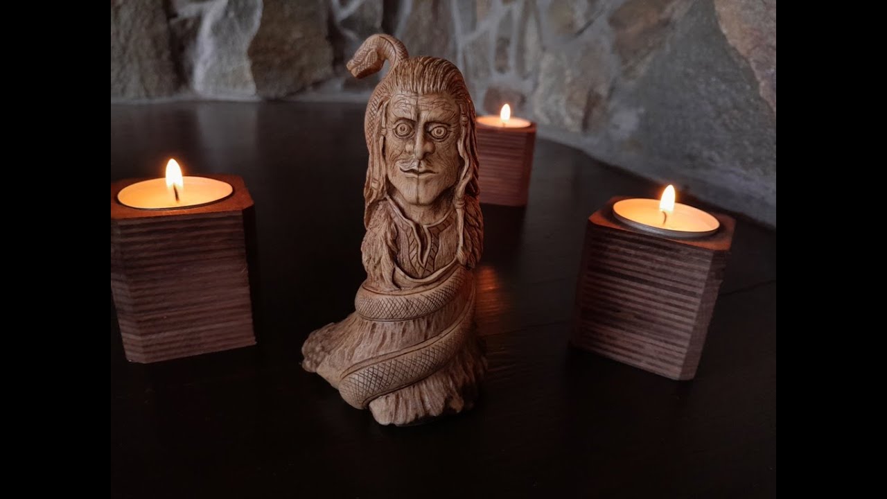 Bone carving process. Antler carving. Viking craft. Norse God Loki ...