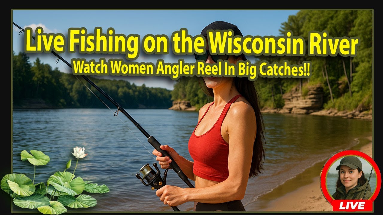 LIVE Fishing on the Wisconsin River 🌊 Watch Women Angler Reel In Big ...