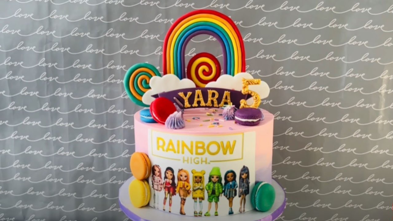 How to Make Rainbow High Cake - YouTube