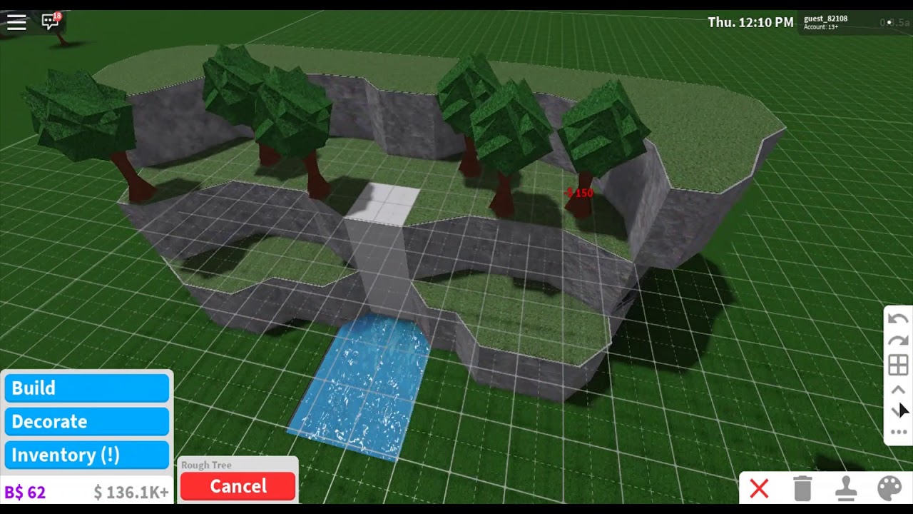 [BLOXBURG] HOW TO BUILD A WATERFALL - YouTube