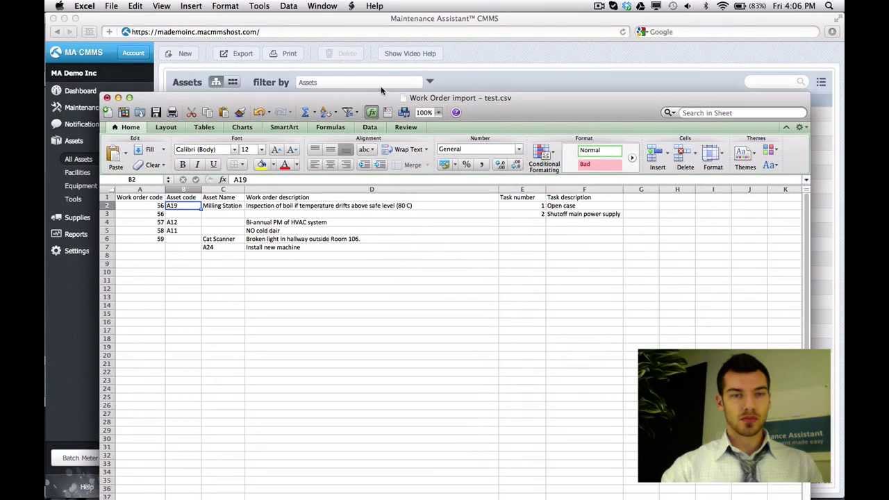 Importing work-orders with CSV into Maintenance Assistant CMMS - YouTube