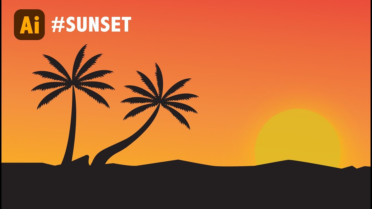 Tutorial membuat gambar pemandangan simple | sunset | #2 - YouTube