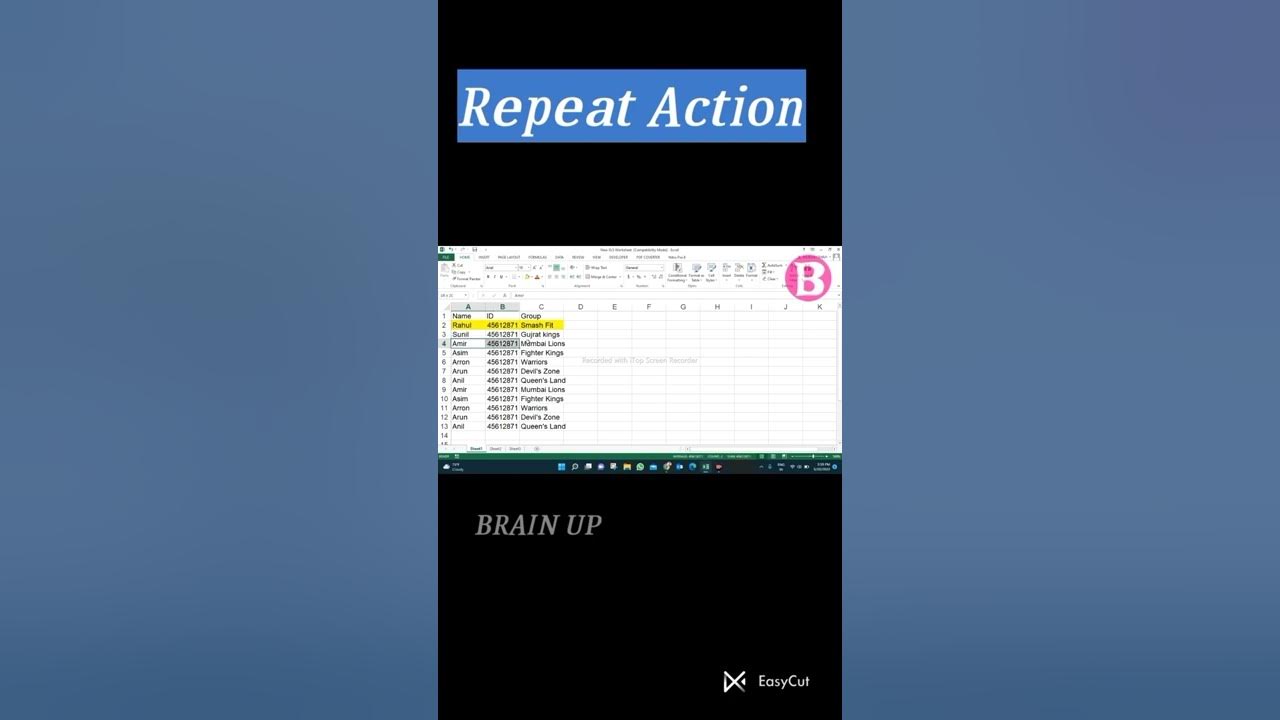Keyboard Shortcut To Repeat The Last Action In Excel YouTube keyboard-shortcut-to-repeat-the-last-action-in-excel-youtube
