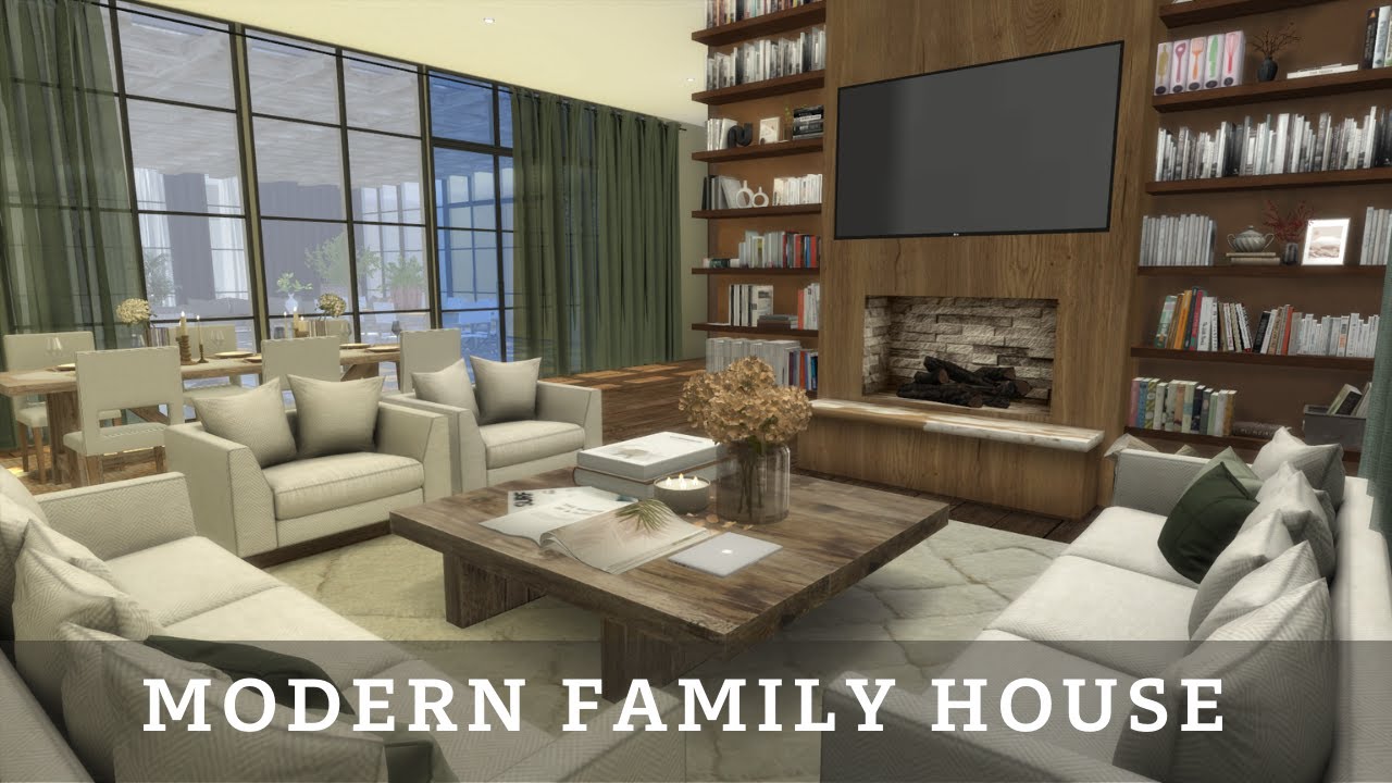 MODERN FAMILY HOUSE | THE SIMS 4 | SPEED BUILD | DL + CC | PART 2 - YouTube