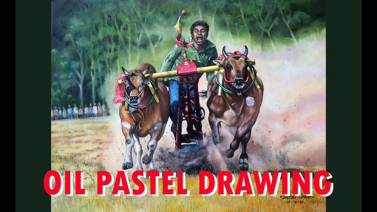 Melukis Karapan sapi pakai Crayon hasilnya kayak apa ya..??? " # ...