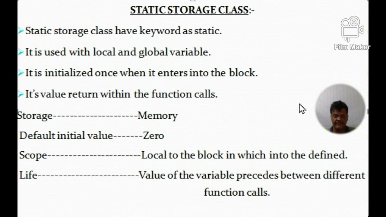 STATIC STORAGE CLASS IN C LANGUAGE || STORAGE CLASS (PART 3) # 96TH ...