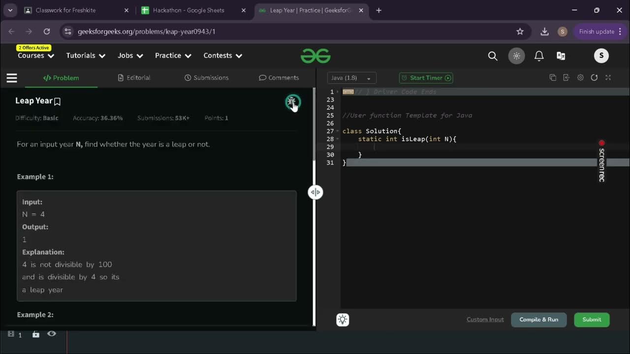 LEAP YEAR - problem solving 1 - YouTube
