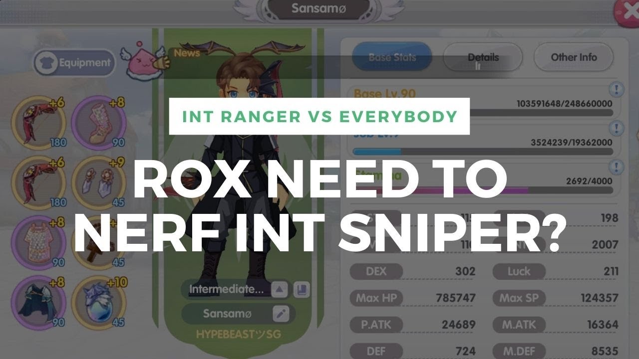ROX NEED TO NERF INT SNIPER/RANGER? Ragnarok X GVG Ranger 3rd Job INT ...