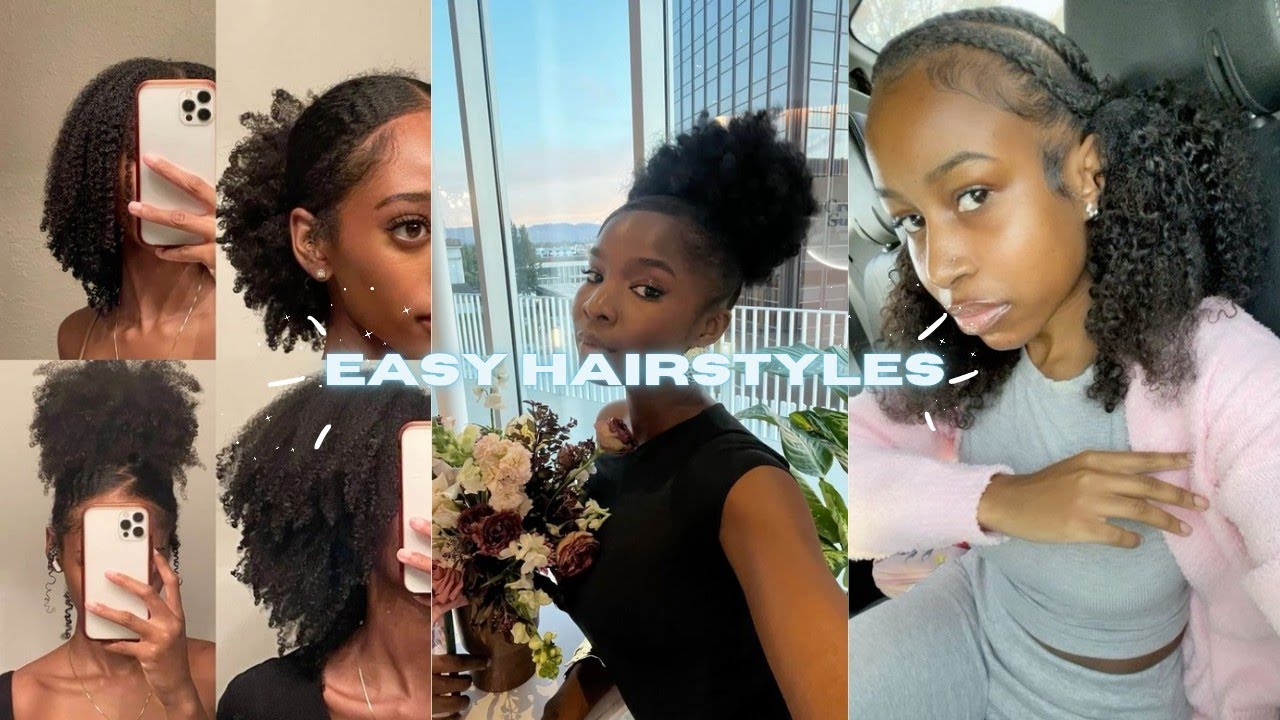 Quick & Easy hairstyles to do on 4C Hair! - YouTube