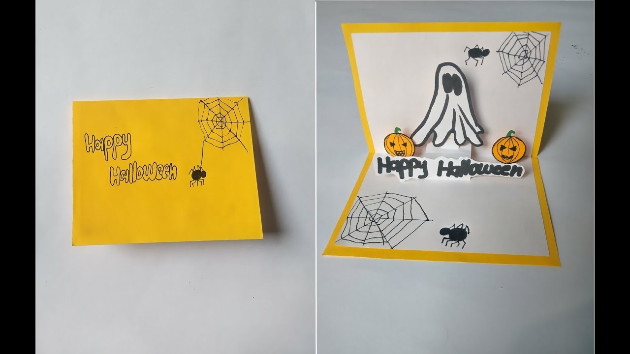 SURPRISE MESSAGE POPUP CARD FOR HAPPY HALLOWEEN || Halloween Crafts ...