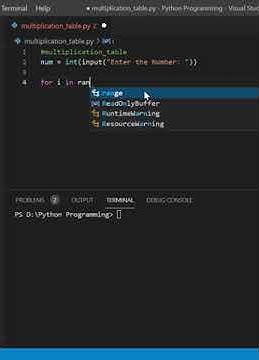 Multiplication Table in Python #YTShorts #Shorts #Python #PythonProgramming #Coding - YouTube