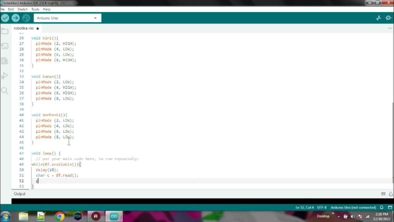 Pemrograman Robot dengan Arduino IDE beserta pemasangan pinMode - YouTube