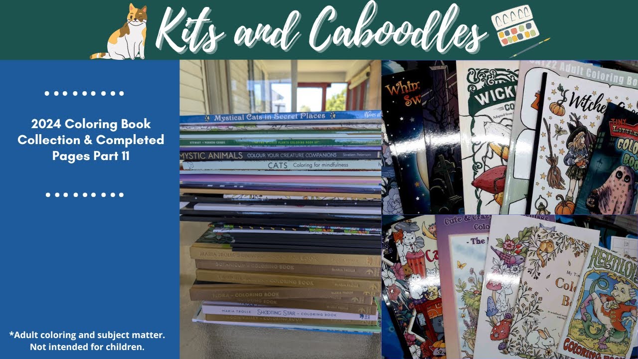 2024 Coloring Book Collection & Completed Pages Part 11 - YouTube
