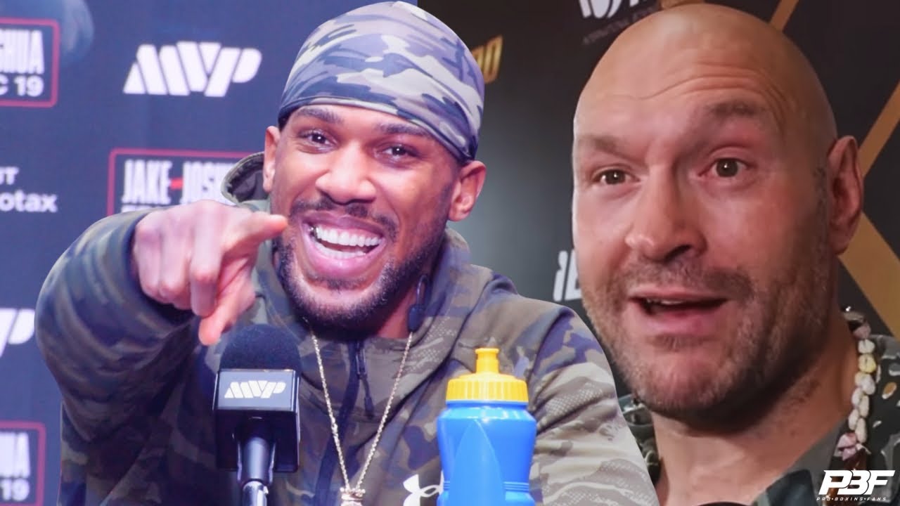 ANTHONY JOSHUA PRESS CONFERENCE CRASHED BY "GREEDY BELLY" TYSON FURY ...