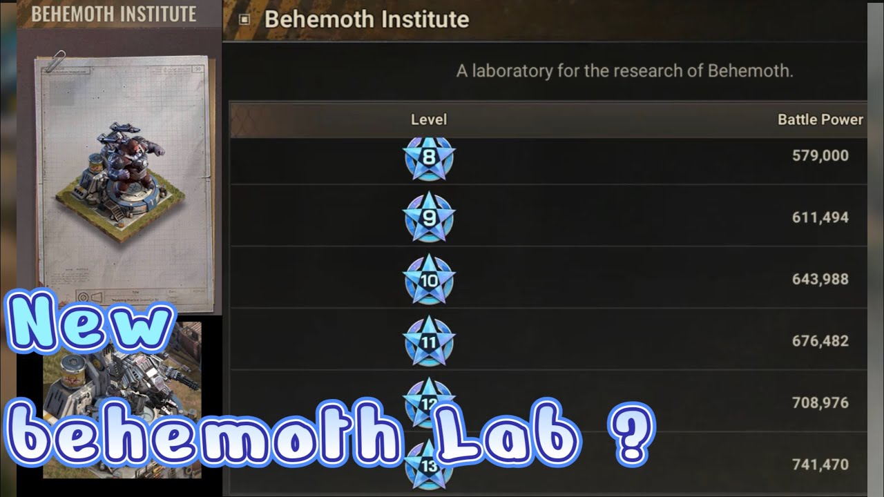 State of Survival : New behemoth lab coming soon ! - YouTube