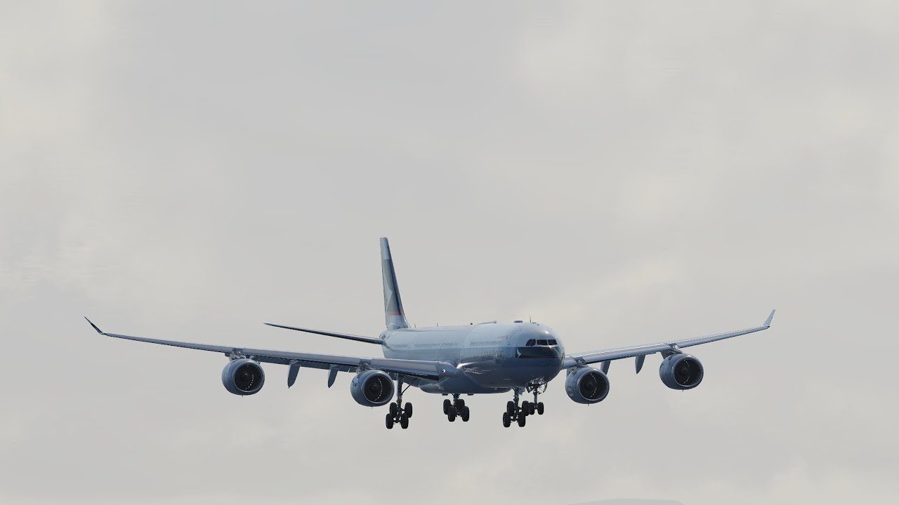 X-Plane 12 | A340 strong wind landing at VHHH - YouTube