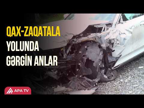 Qaxda qəzadan yayınmaq istəyən sürücü TIR-ı ağaca çırpdı | APA TV