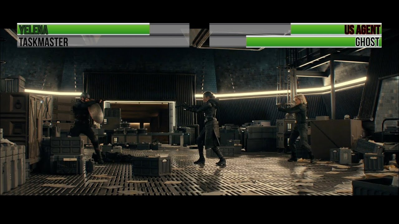 Yelena vs US Agent vs Taskmaster vs Ghost...with healthbars - YouTube