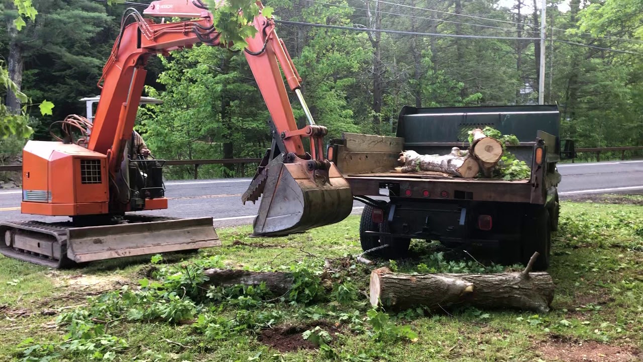 #45 Cleanup move logs with the dump truck - YouTube