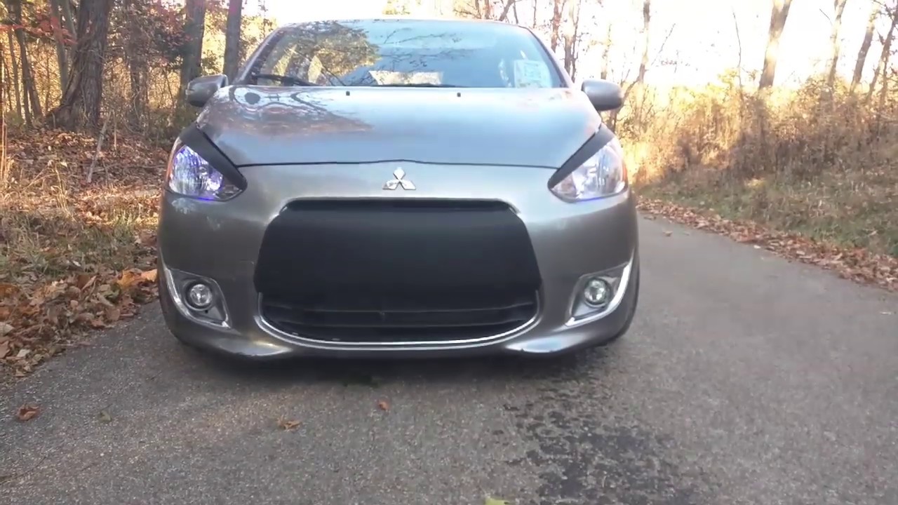 2015 Mitsubishi Mirage slammed // stanced // static - YouTube