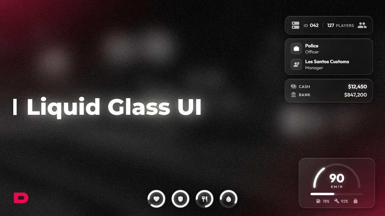 Liquid Glass UI | ESX & QBCore | Modern HUD for FiveM - YouTube