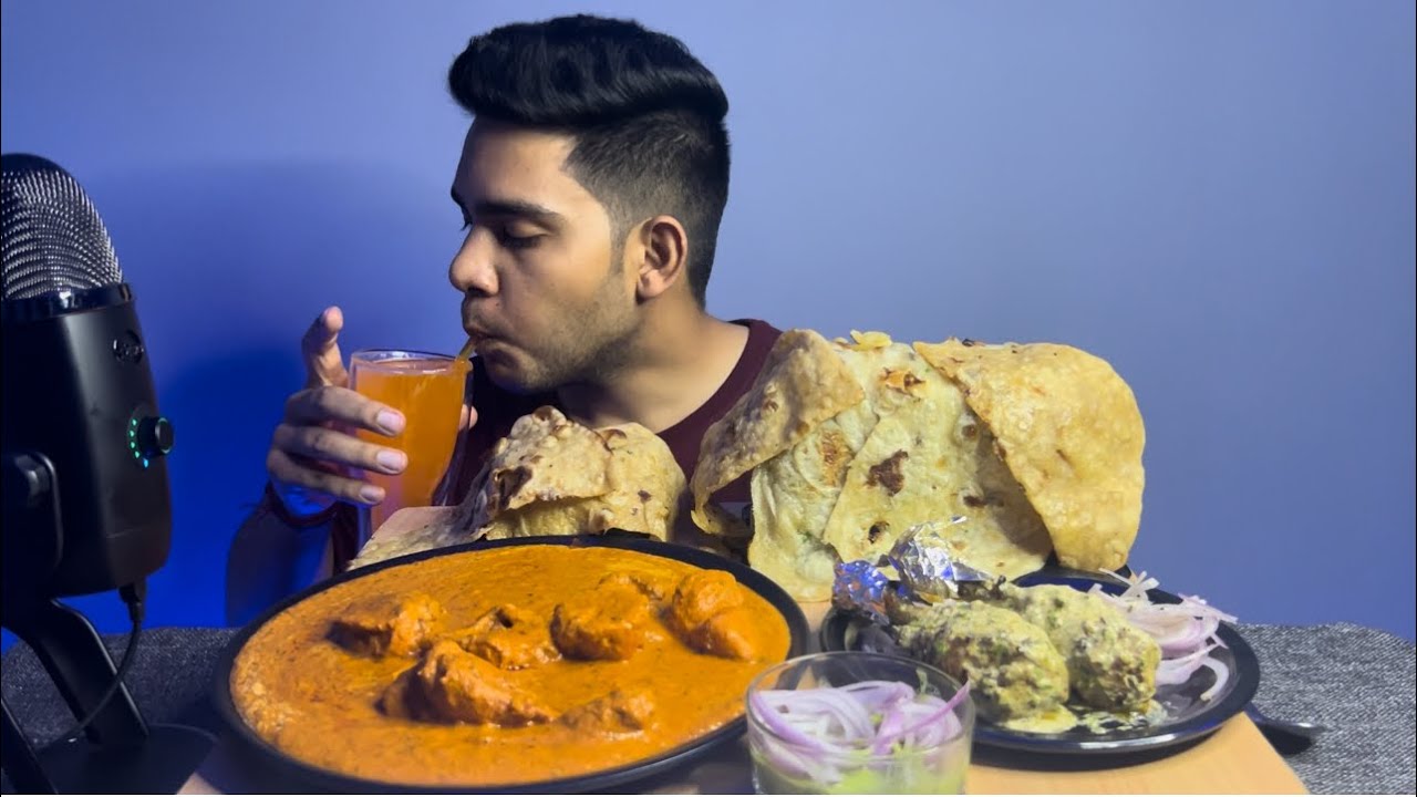 BUTTER CHICKEN with BUTTER NAAN | ROTI and AFGHANI CHICKEN LEG PIECE ...
