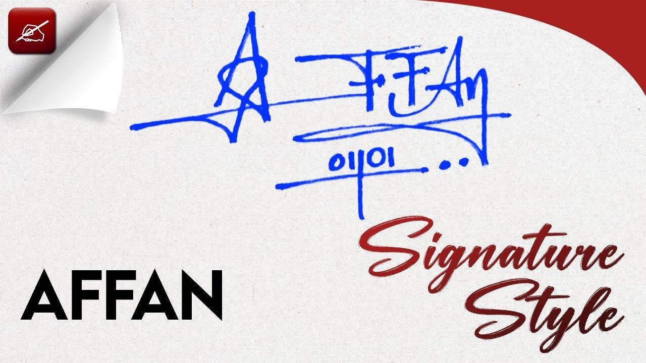 ️ Affan Name Signature Design - A Signature Style - How to Signature ...