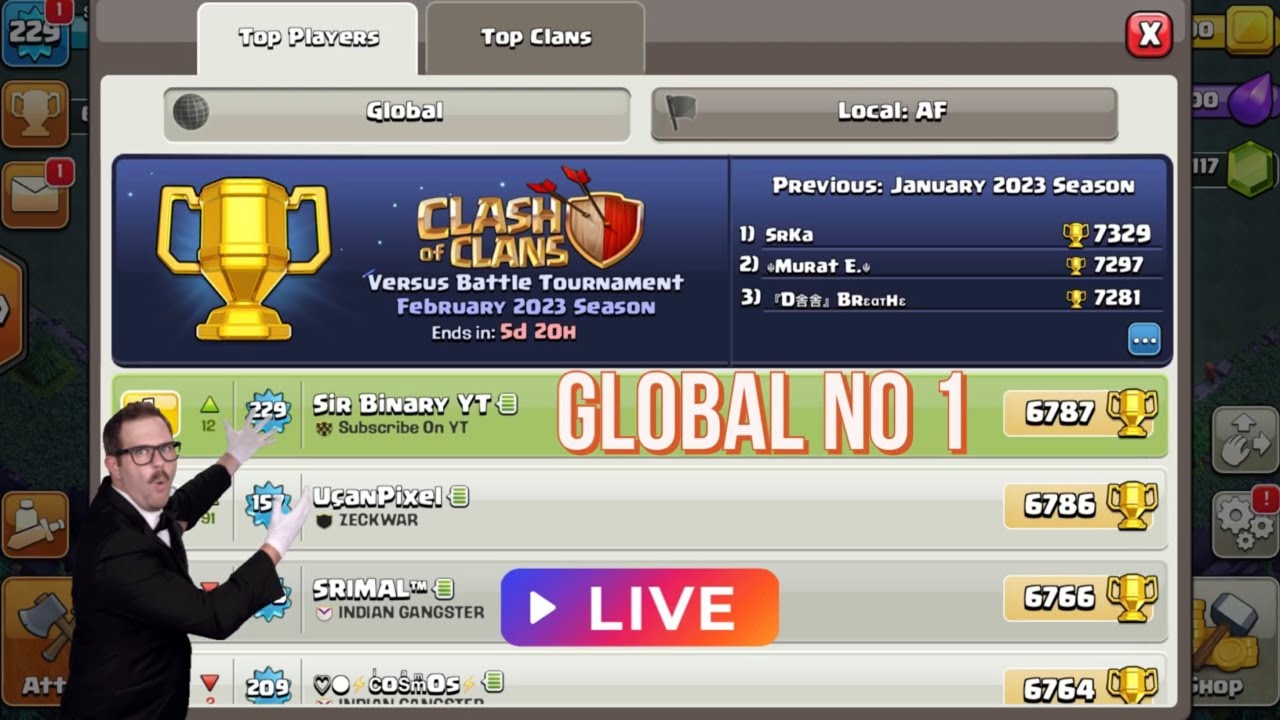 GLOBAL NO 1🔥 || LIVE RECORDED GAMEPLAY 😍 || #clashofclans #sirbinary # ...