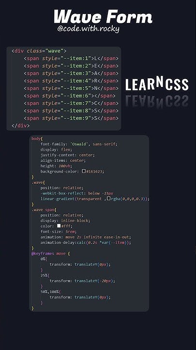 CSS Wavy Text Animation Effects | Html CSS Animation - YouTube