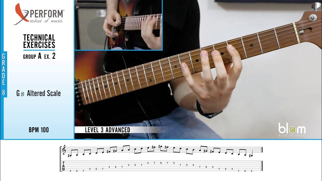 Guitar technical exercises - Level 3 - Grade 8 - Group A 22 - Chitarra (RSL Awards, Rockschool ...
