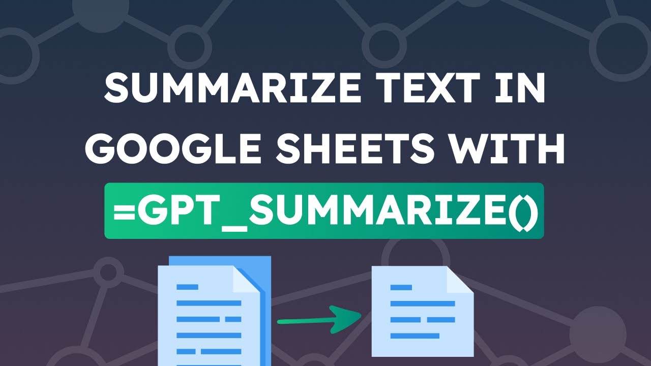 How To Summarize Text With ChatGPT In Google Sheets YouTube How To Summarize Text With ChatGPT In Google Sheets YouTube