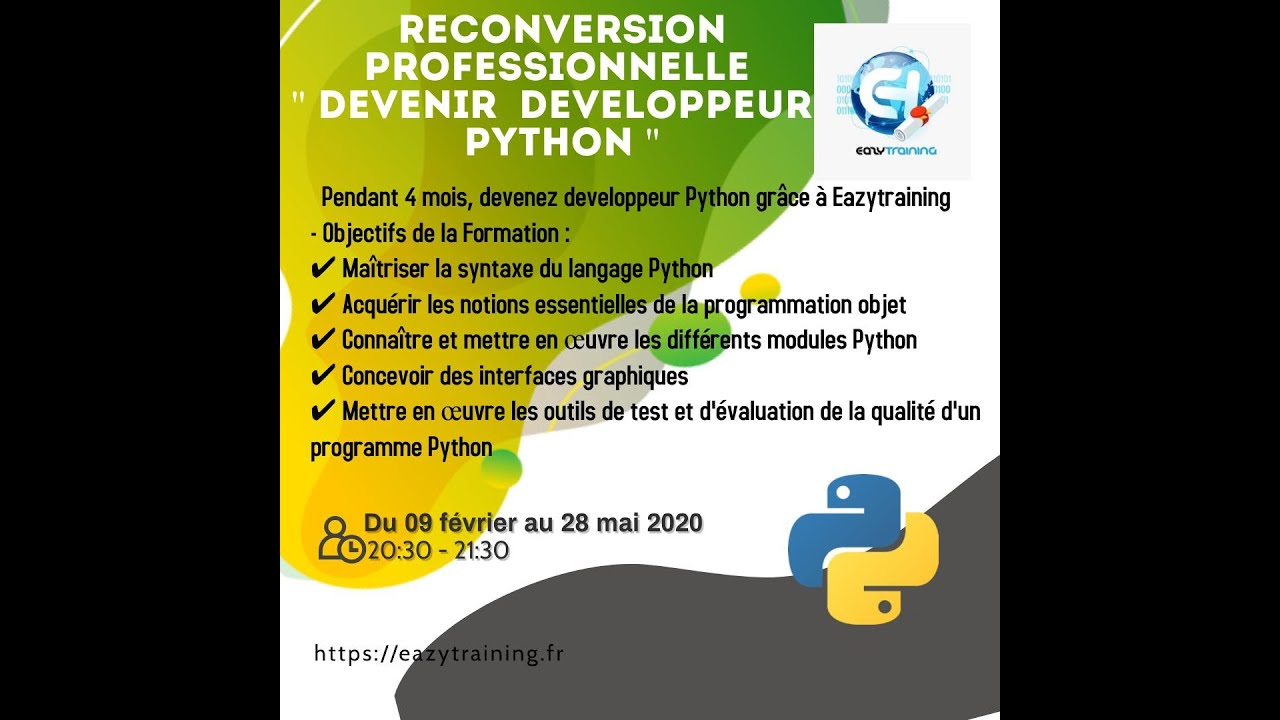 Reconversion à la programmation avec Python - YouTube