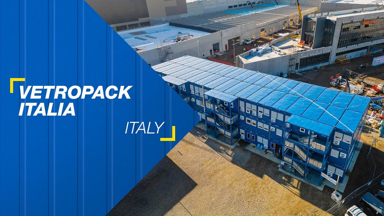 Construction site accommodation for Vetropack Italia | CONTAINEX - YouTube