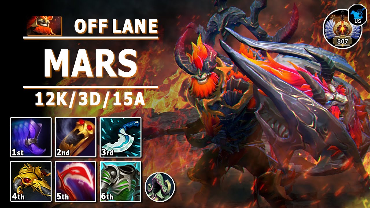 Mars Off Lane | 7.31d | Pos 3 Mars Play | Dota 2 Immortal Gameplay ...
