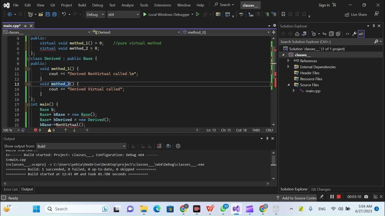abstract class - pure virtual method - final classifier - YouTube