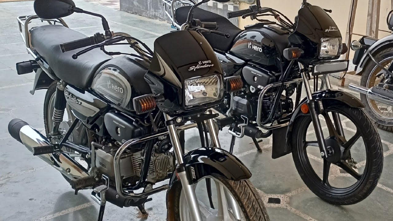 Hero Splendor Plus Black vs Black with silver - YouTube