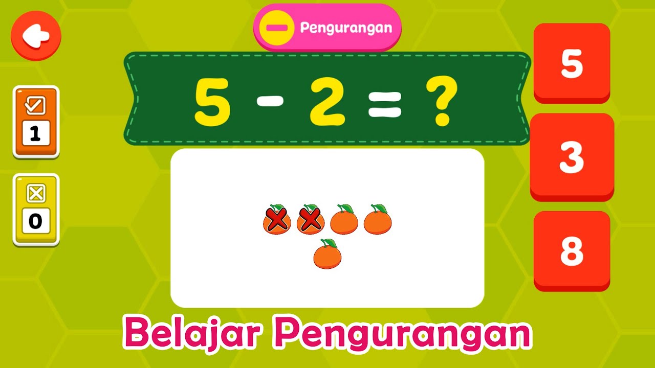 Belajar Pengurangan Untuk Anak TK dan SD | Belajar Berhitung Angka ...