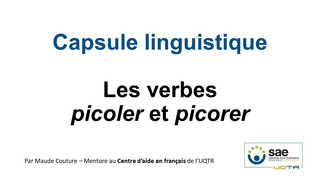 Les verbes picoler et picorer - YouTube