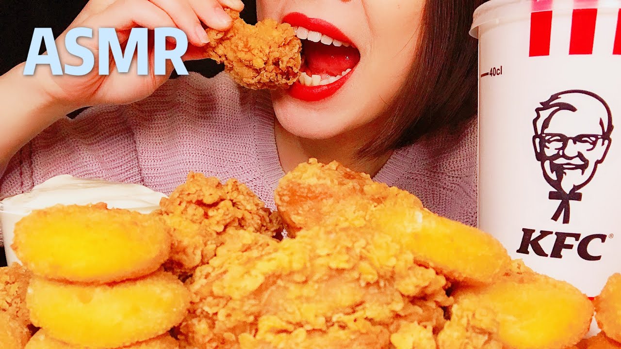 【ASMR】KFC CRISPY FRIED CHICKEN CRUNCHY EATING SOUNDS ）| 咀嚼音|먹방|吃播| ivy ...